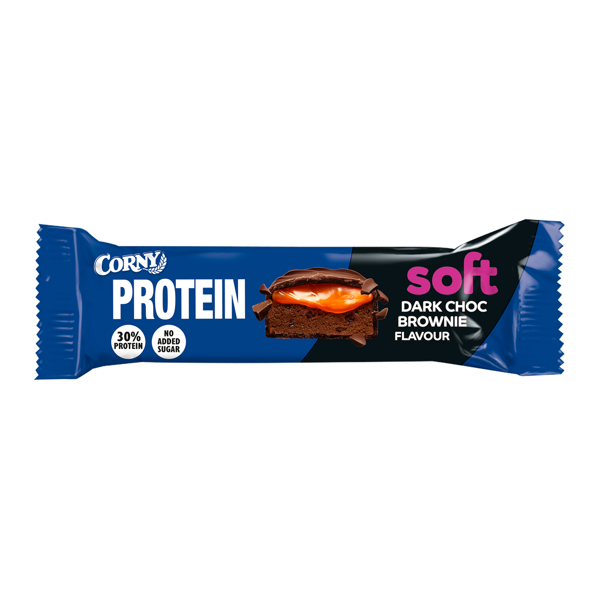 Barrita Corny Protein soft chocolate negro con brownie – Hero